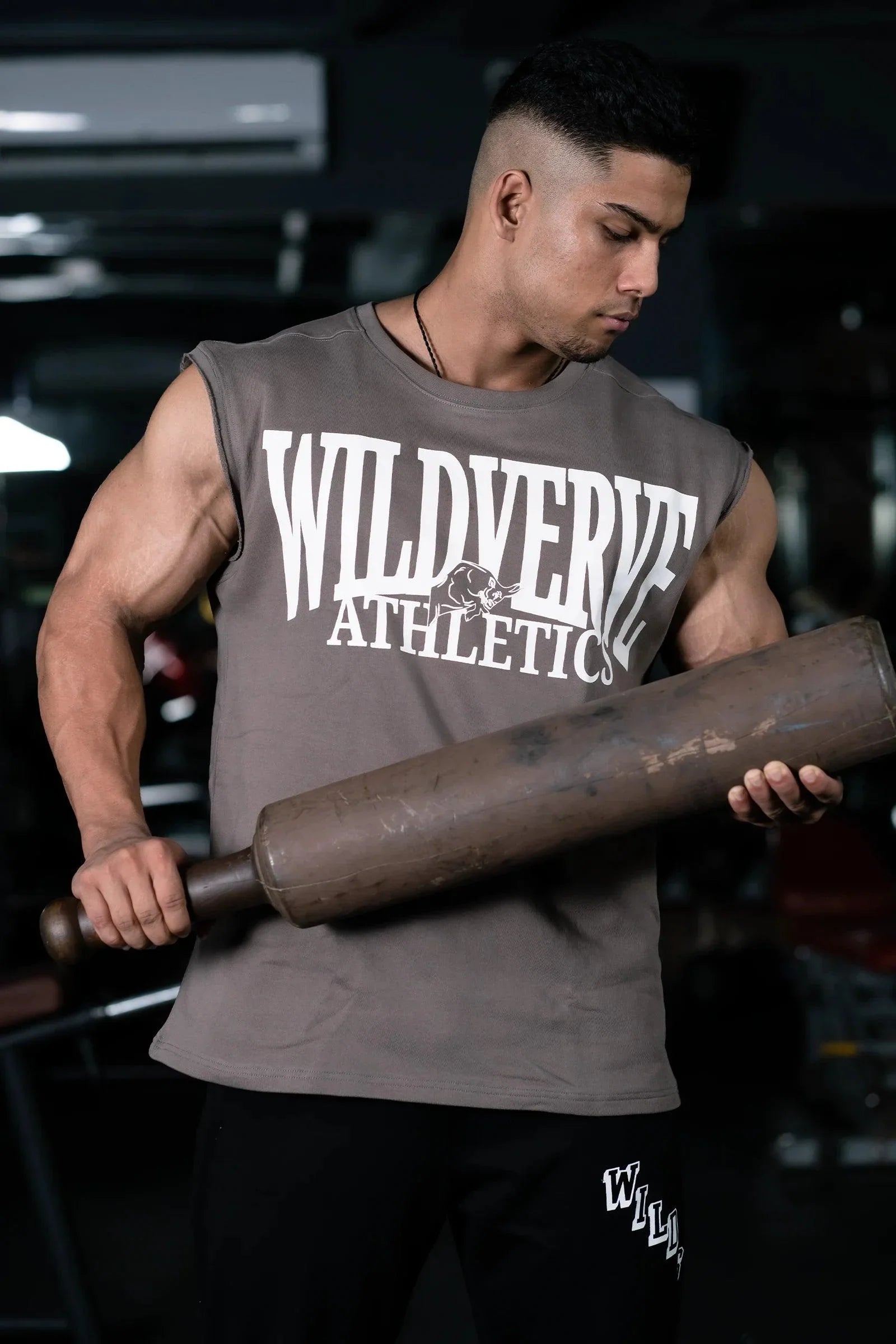 WILD VERVE VINTAGE MUSCLE TANK (EARTHY BROWN)